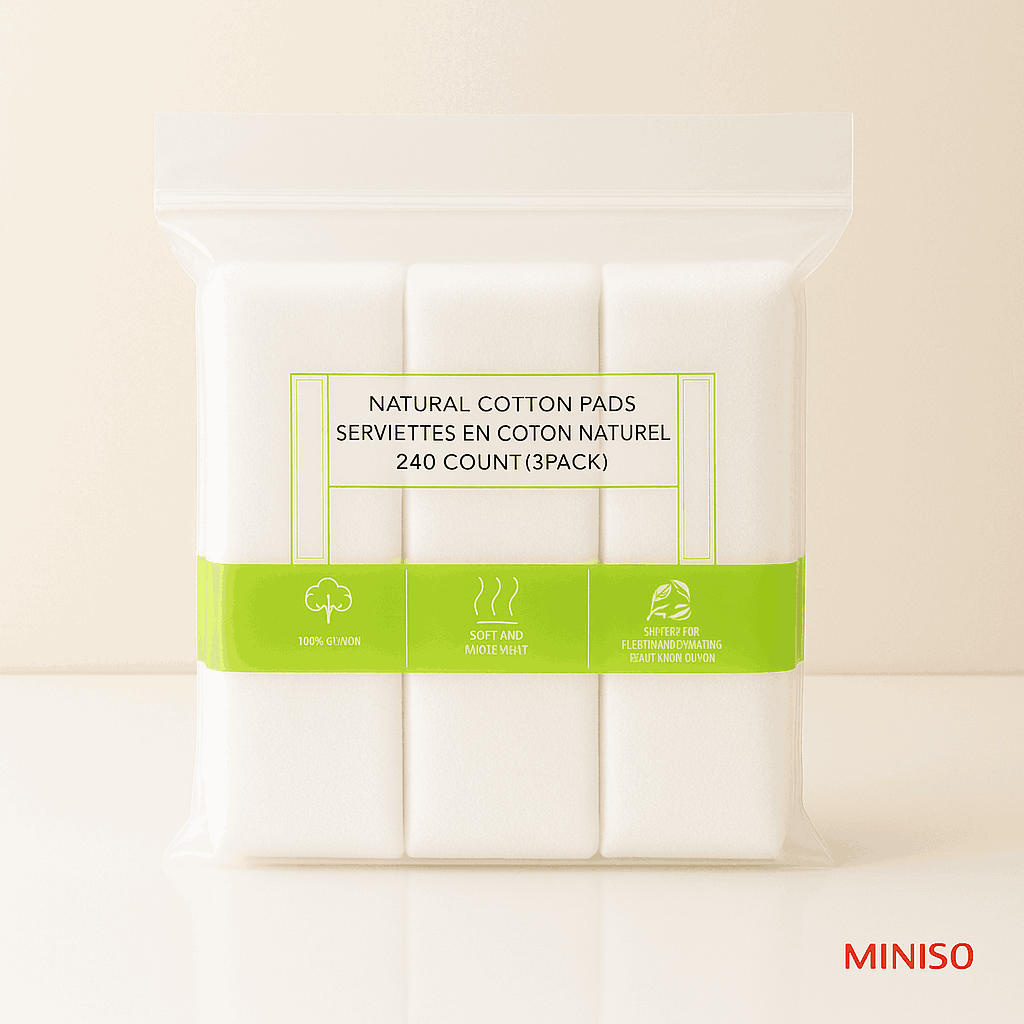 Natural Cotton Pads 240 Count Miniso | thealanscottretail