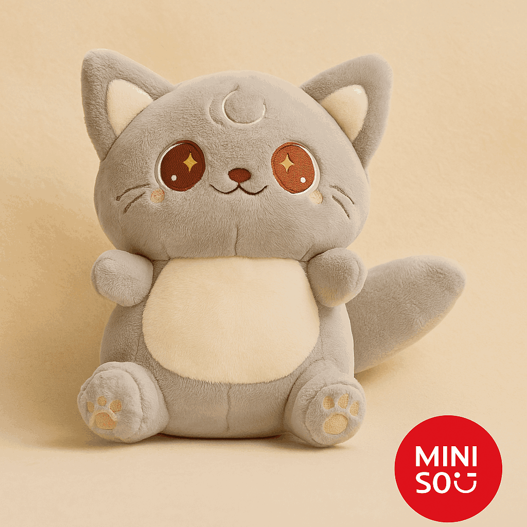 Miniso Desert Cat Series Plush Toy 33 CM (Grey) | thealanscottretail